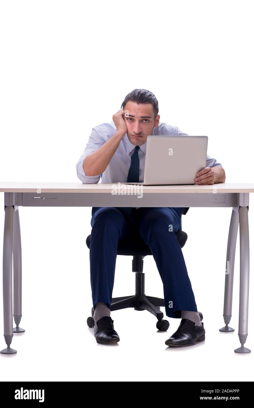 Employee working isolated on white background Stock Photo - Alamy