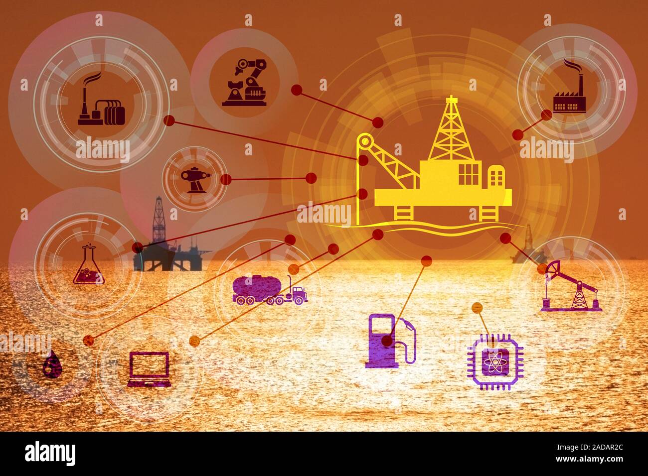 Concept of automation in oil and gas industry hi-res stock photography ...