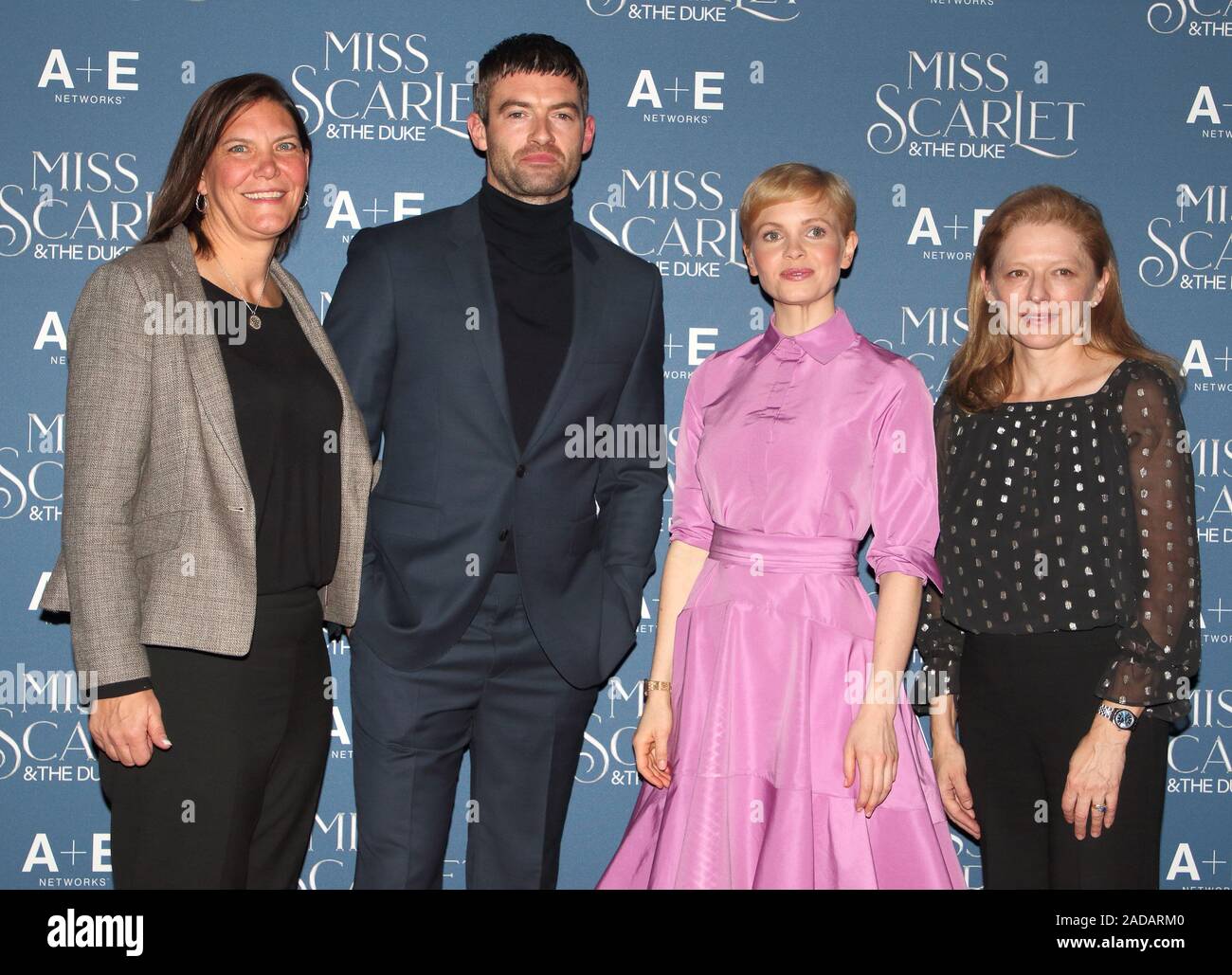 London, UK. 03rd Dec, 2019. Kate Phillips and Stuart Martin with cast ...