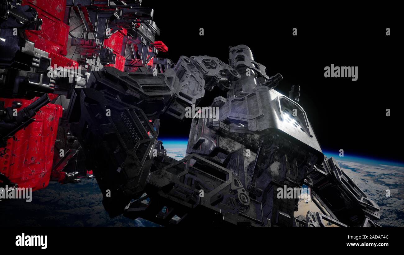 Highly Detailed Huge Spaceship Stock Photo - Alamy