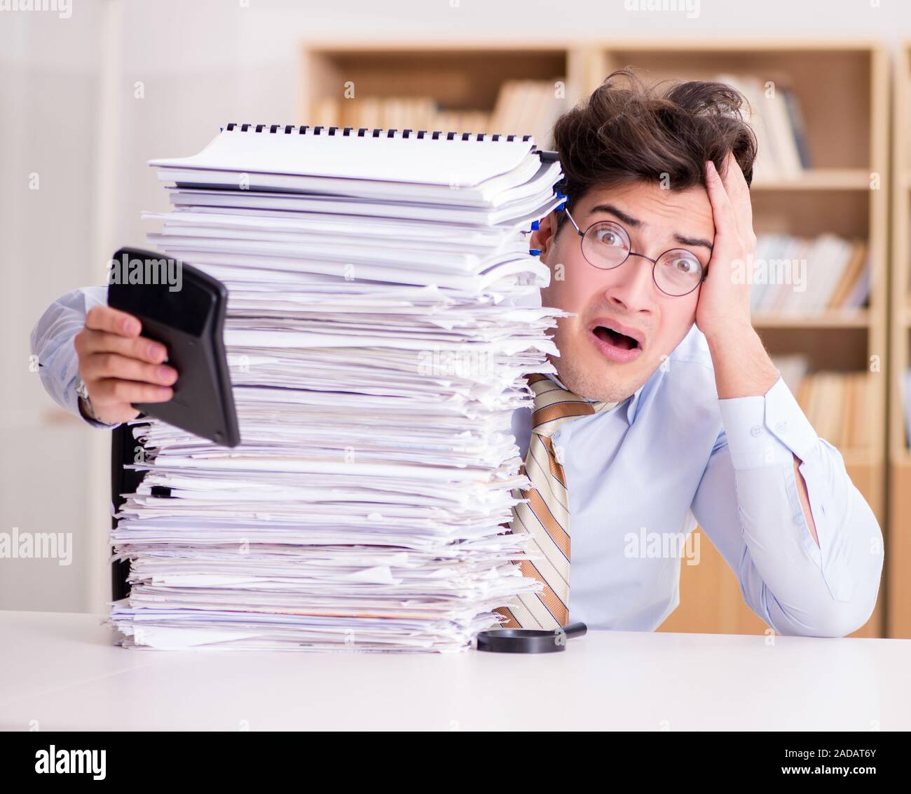 Frustrated tired accountant folders hi-res stock photography and images ...