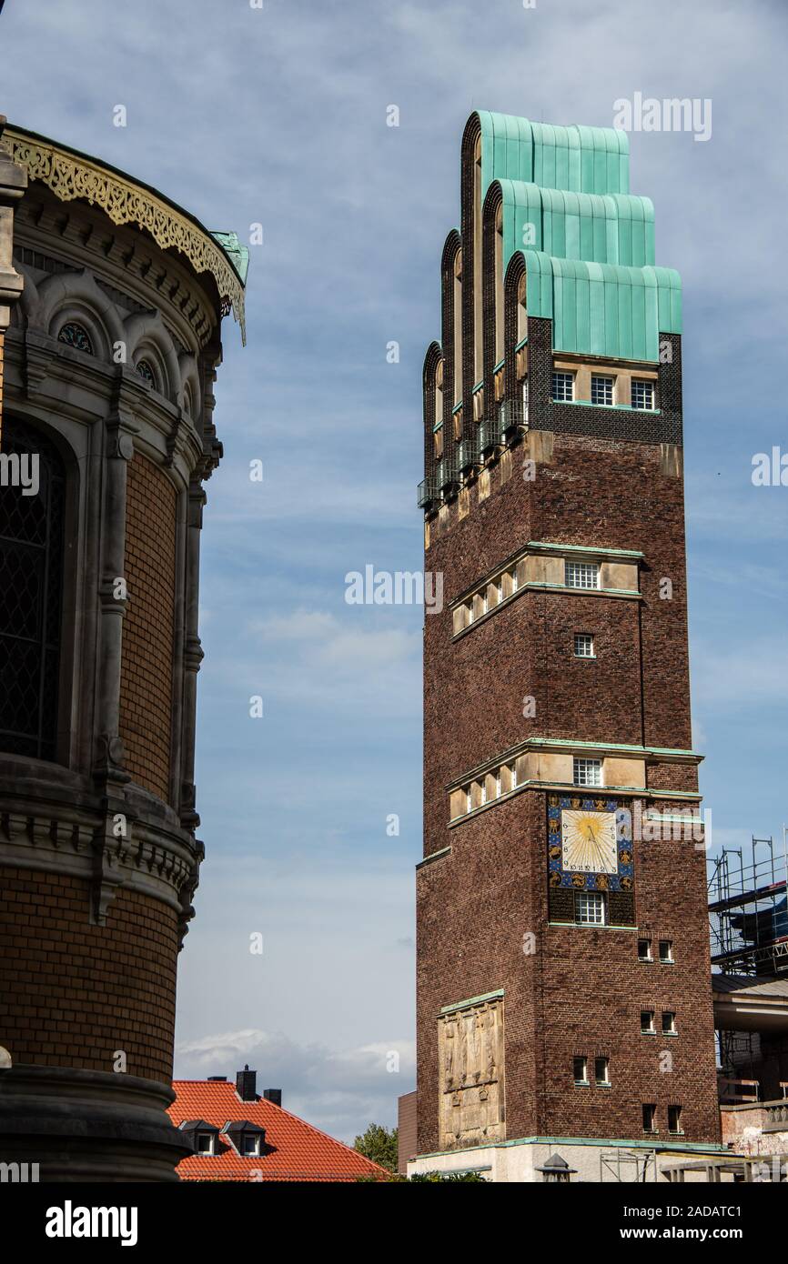 The wedding tower as a landmark in Darmstadt Stock Photo - Alamy