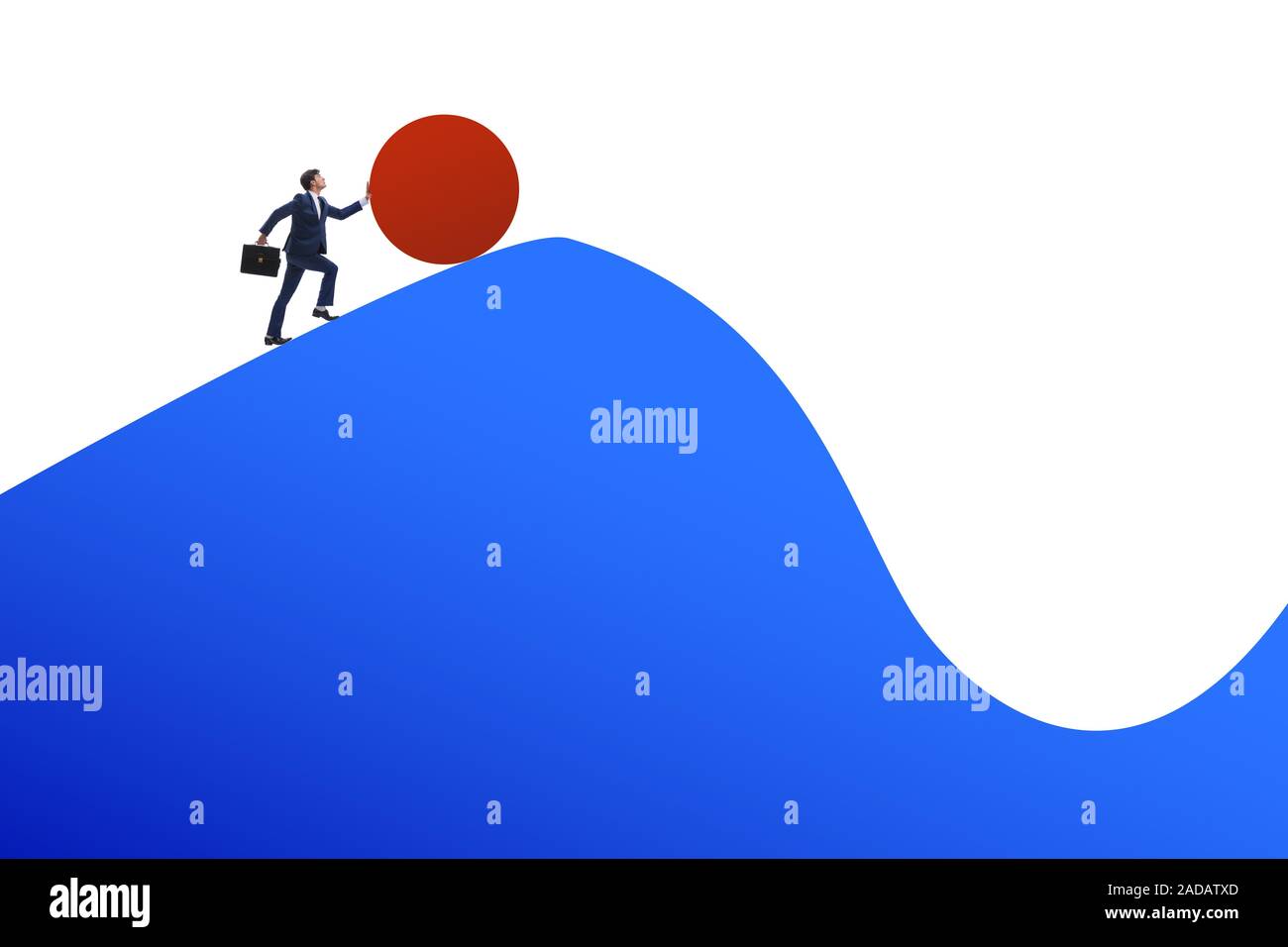 Businessman in difficult challenge concept Stock Photo - Alamy