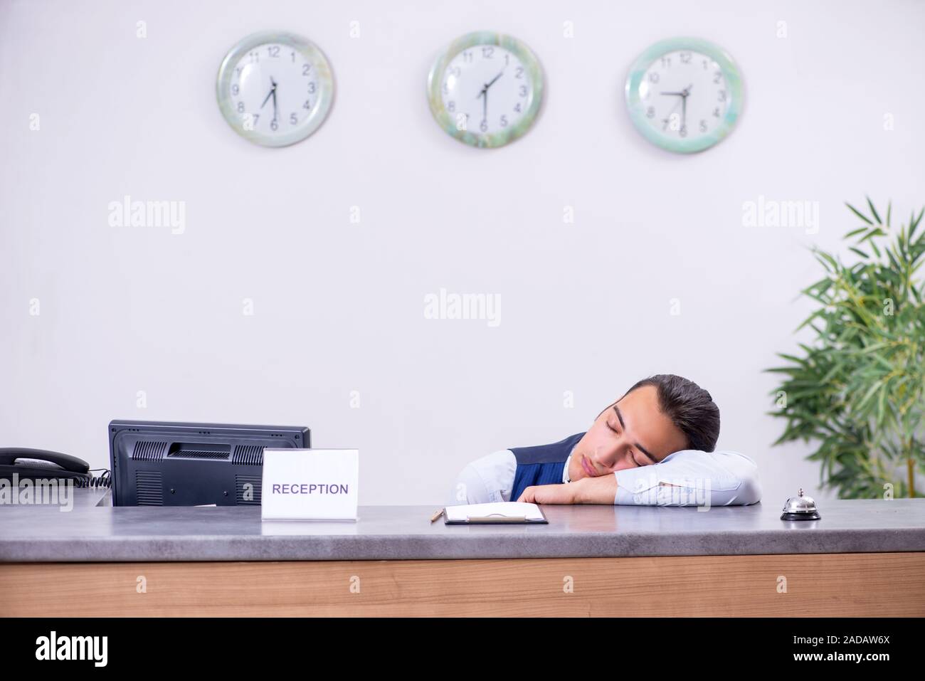 Interior hotel room man sleeping hi-res stock photography and images ...