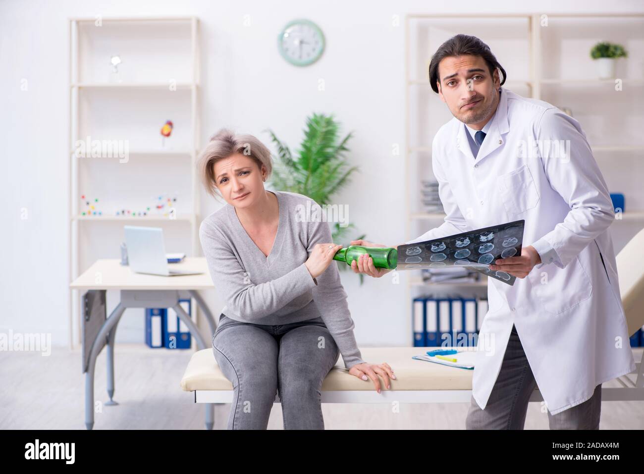 Female alcoholic visiting young hi-res stock photography and images - Alamy