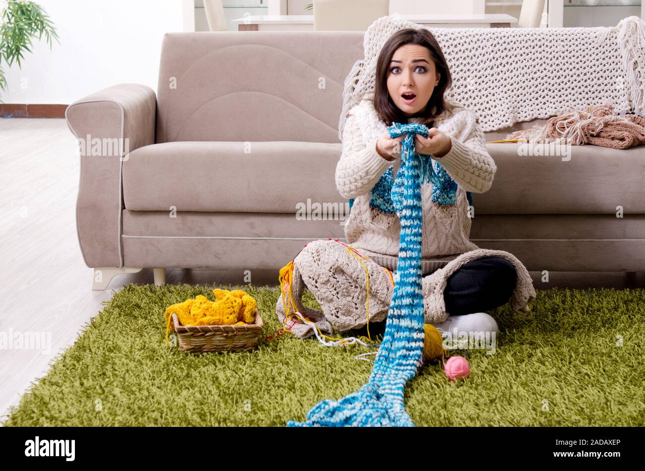 Frustrated woman and knit hi-res stock photography and images - Alamy