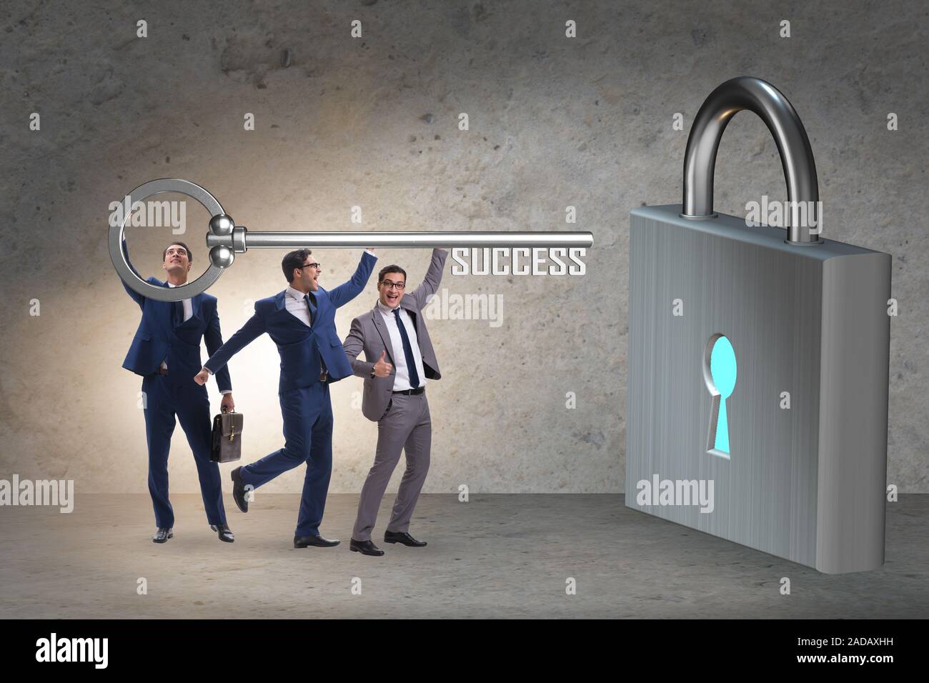 Businessmen achieving success through teamwork Stock Photo - Alamy