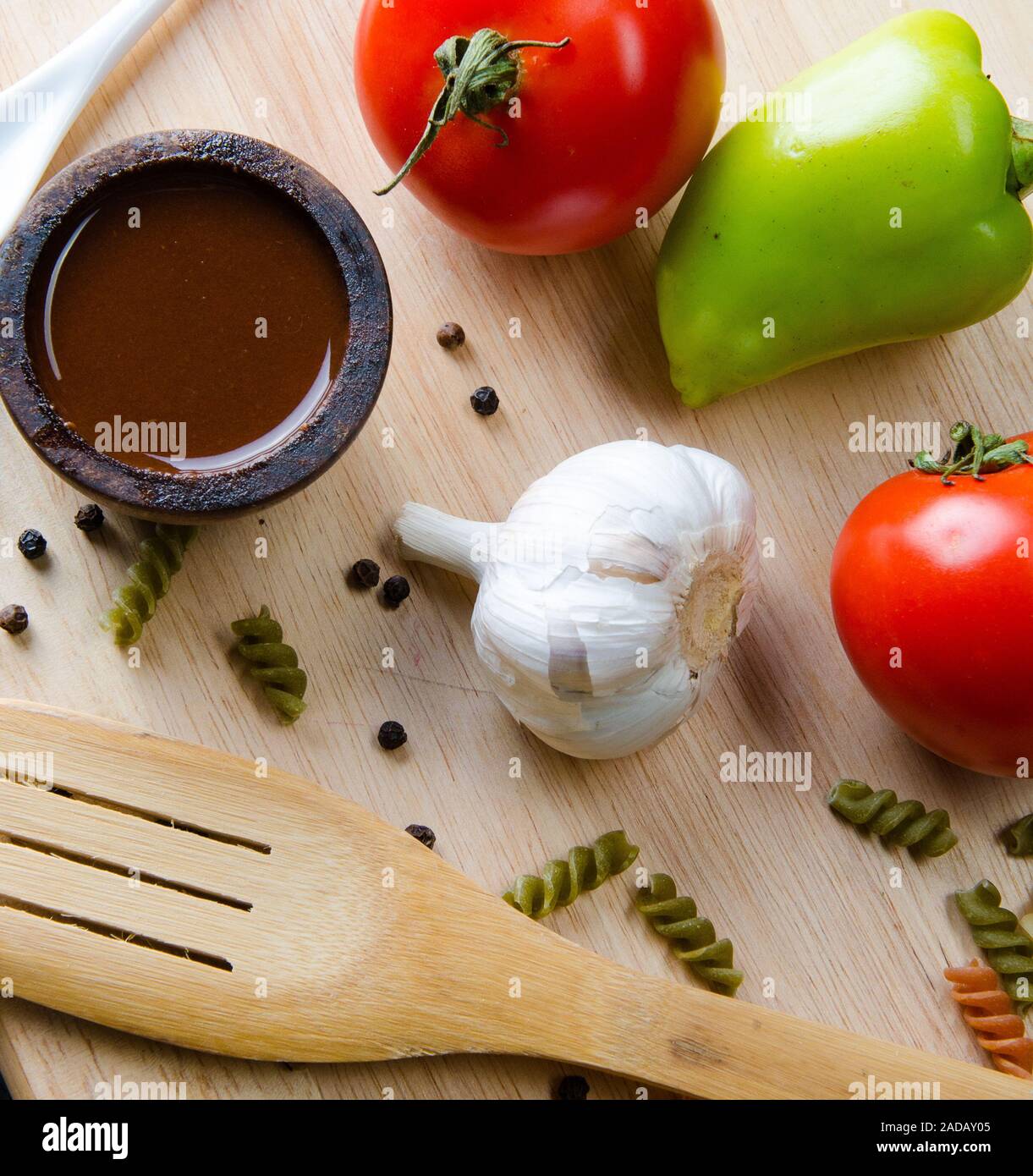 Ingredients ready for italian pasta sauce Stock Photo - Alamy