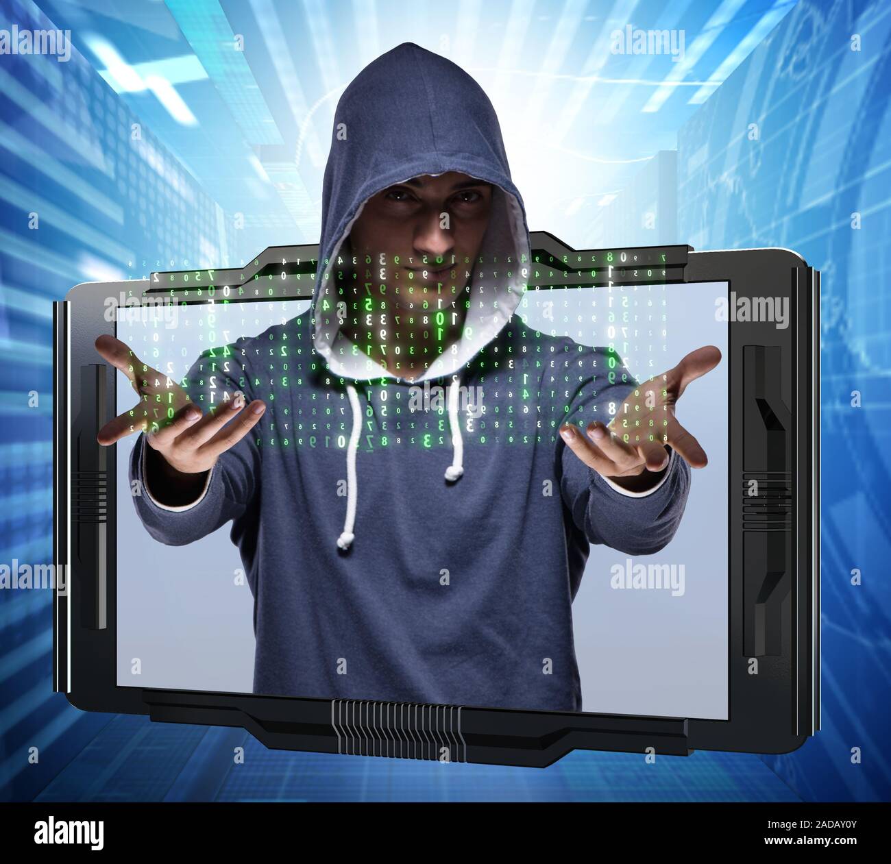 Young hacker in cyber security concept Stock Photo - Alamy