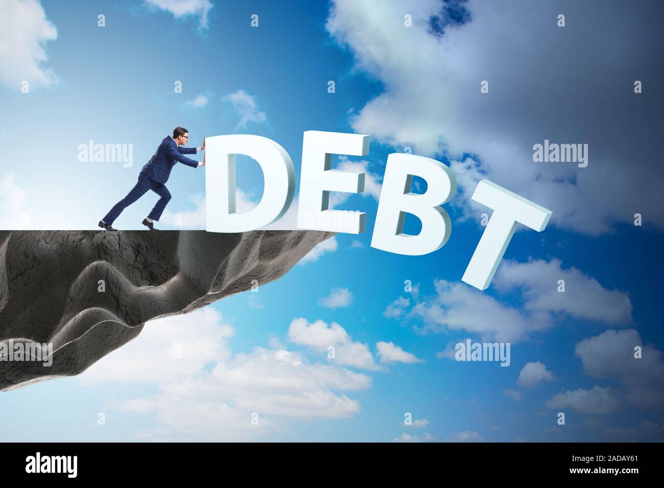 Debt and loan concept with Businessman Stock Photo - Alamy