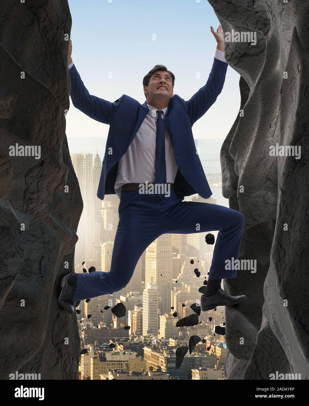 Businessman overcoming challenges in Business concept Stock Photo - Alamy