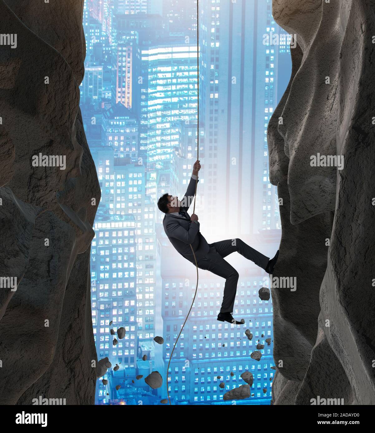 Businessman overcoming challenges in Business concept Stock Photo - Alamy