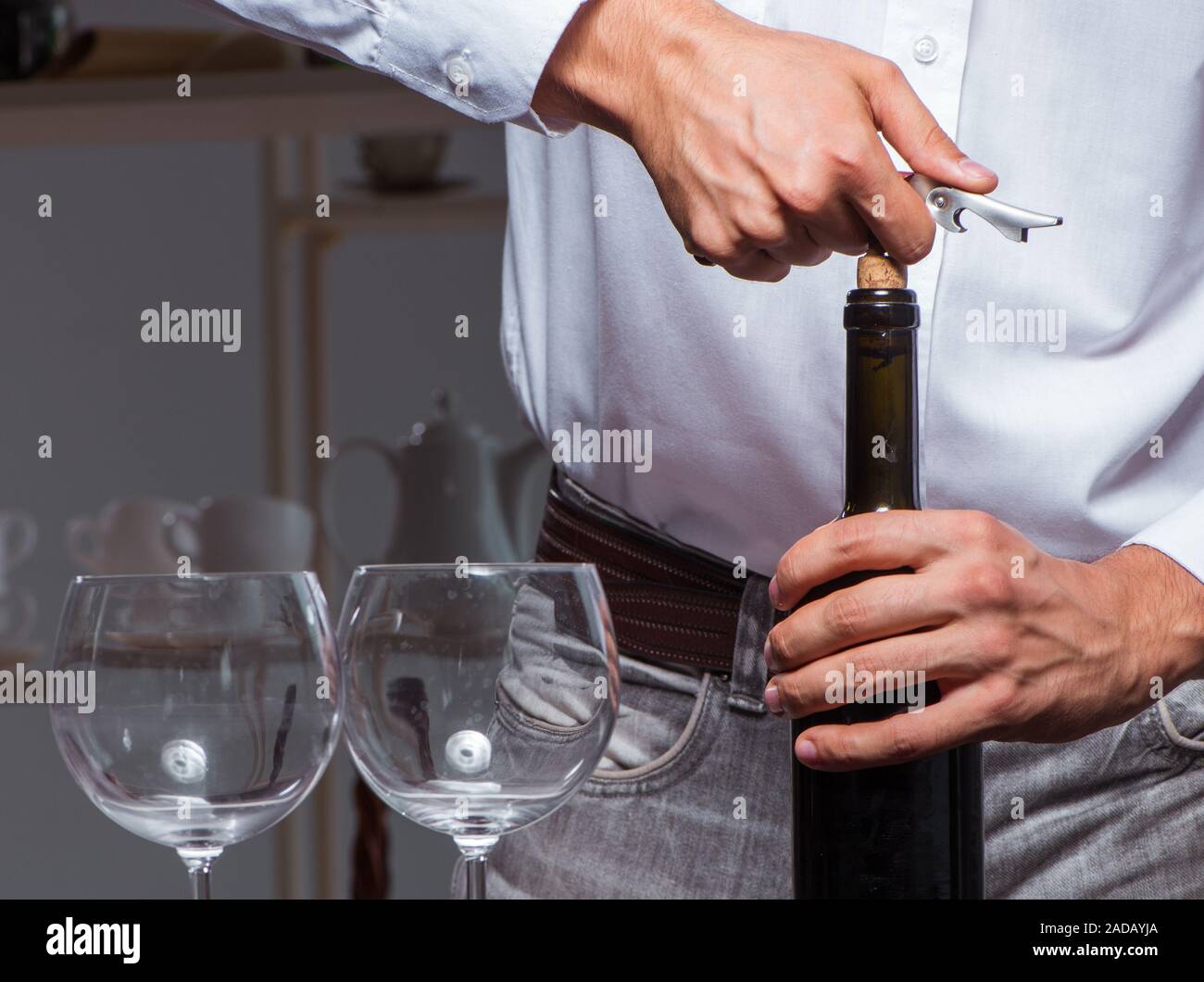 Professional sommelier tasting wine in restaurant Stock Photo - Alamy