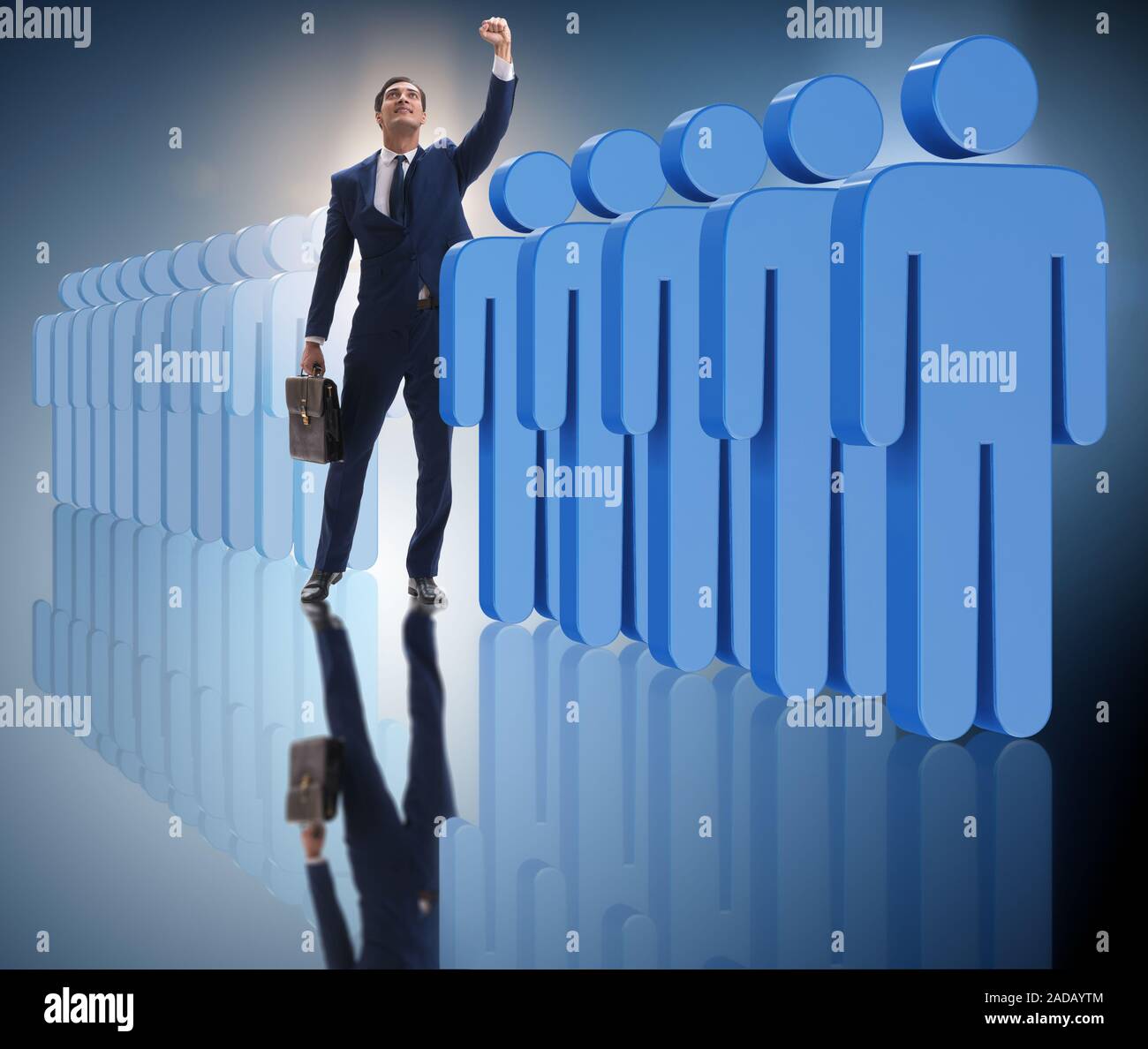 Standing out from crowd concept with Businessman Stock Photo - Alamy