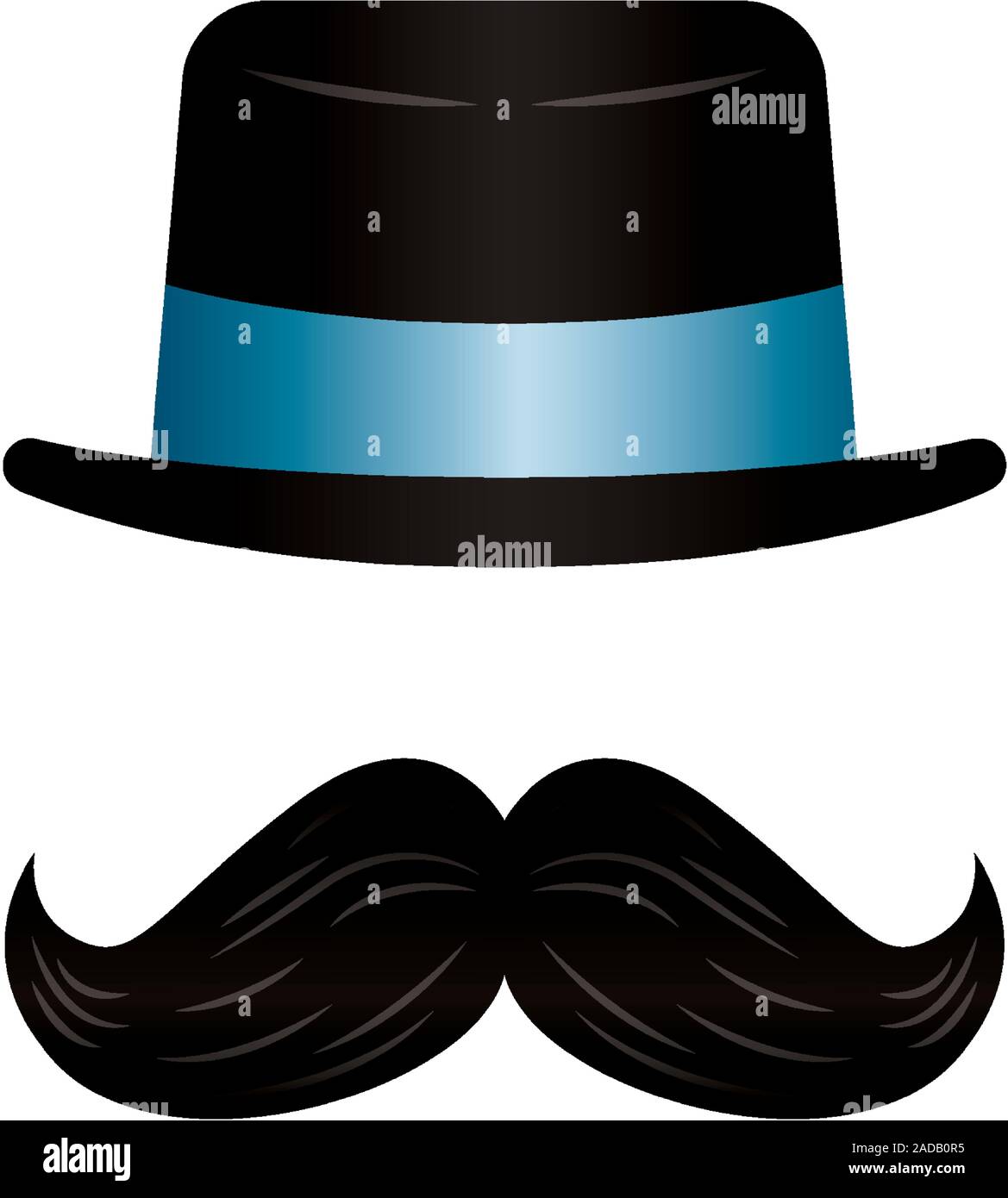 elegant top hat accessory with mustache Stock Vector Image & Art - Alamy