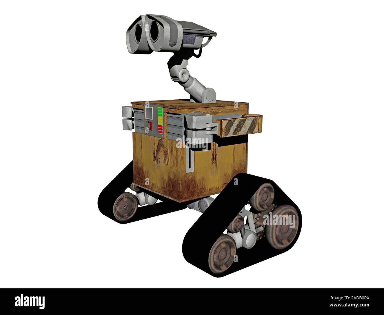 little robot on chains with camera Stock Photo - Alamy