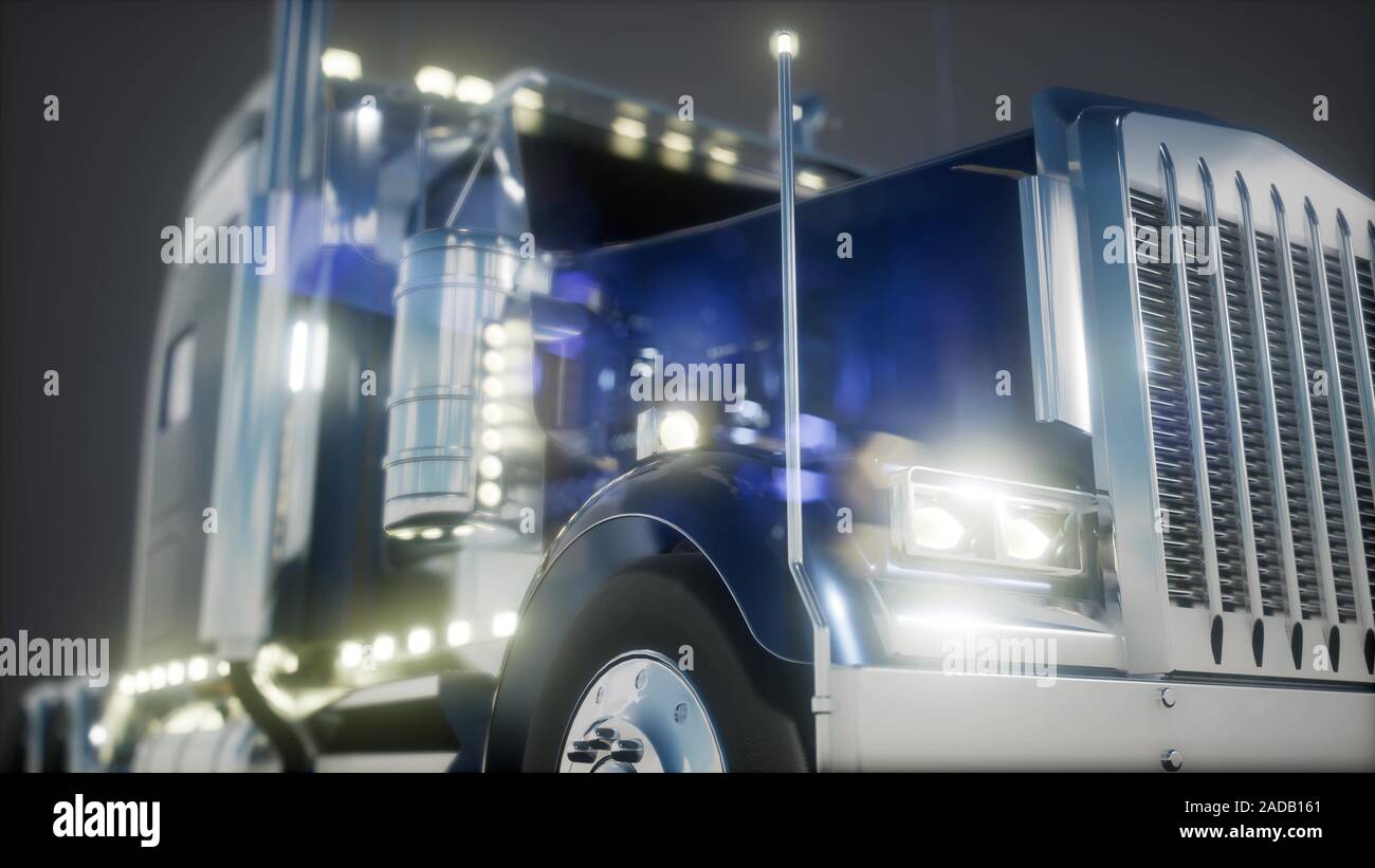 bright american lorry track in studio Stock Photo - Alamy