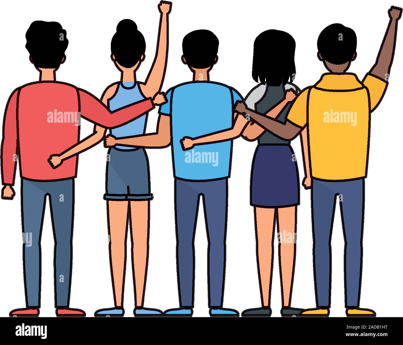 group of people back avatars characters Stock Vector Image & Art - Alamy