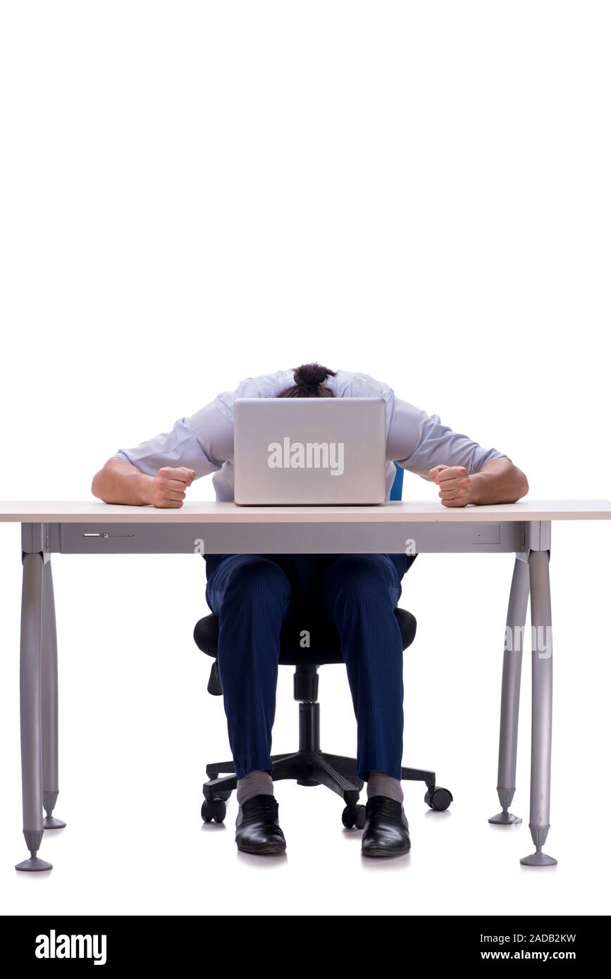 Employee working isolated on white background Stock Photo - Alamy