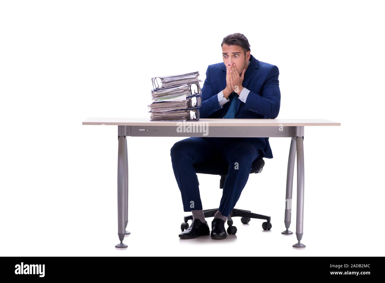 Employee working isolated on white background Stock Photo - Alamy