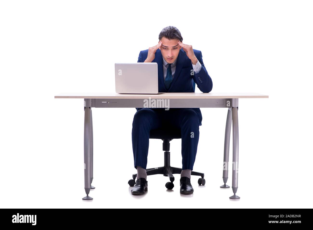 Employee working isolated on white background Stock Photo - Alamy