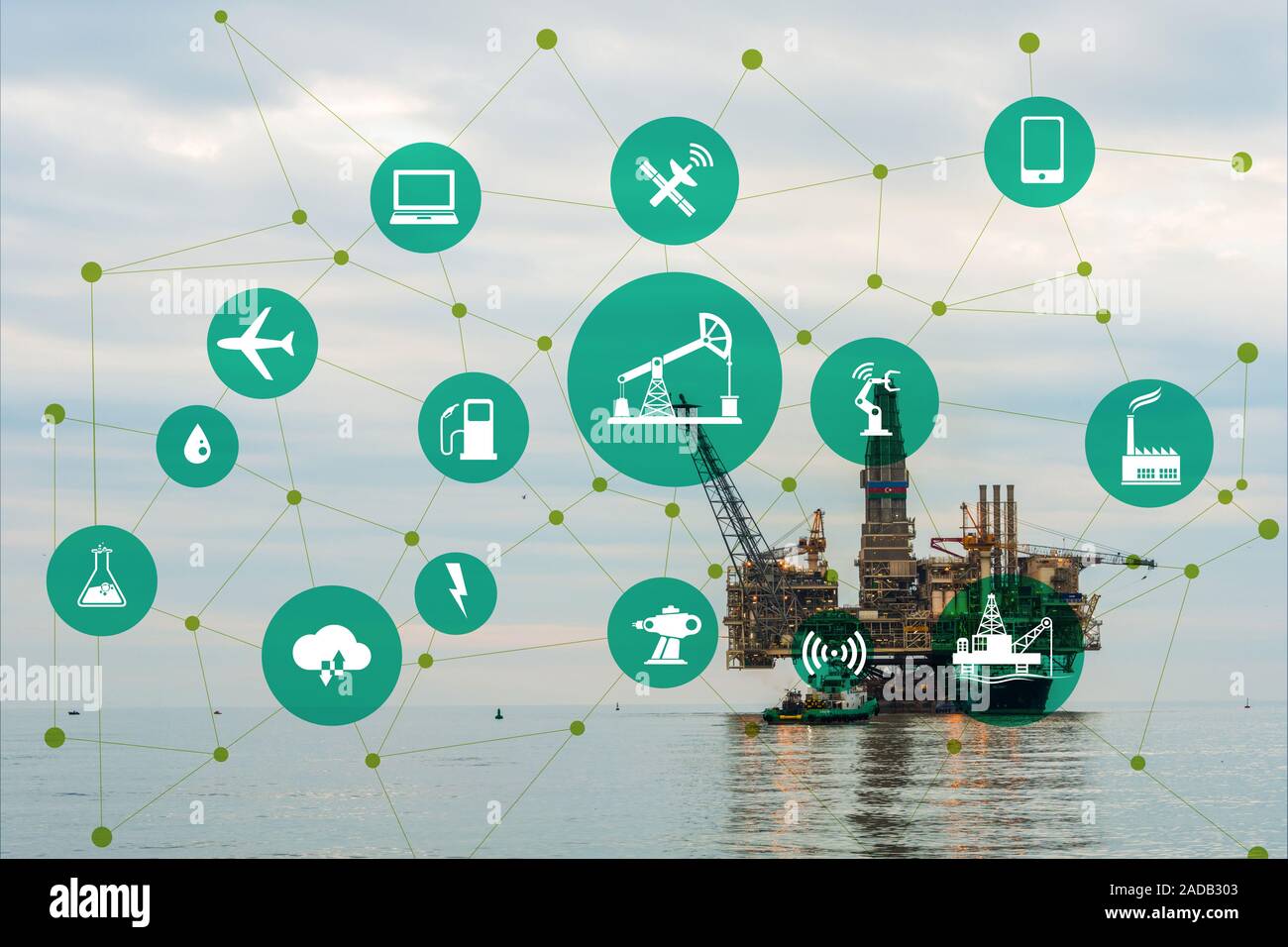 Concept of automation in oil and gas industry Stock Photo - Alamy