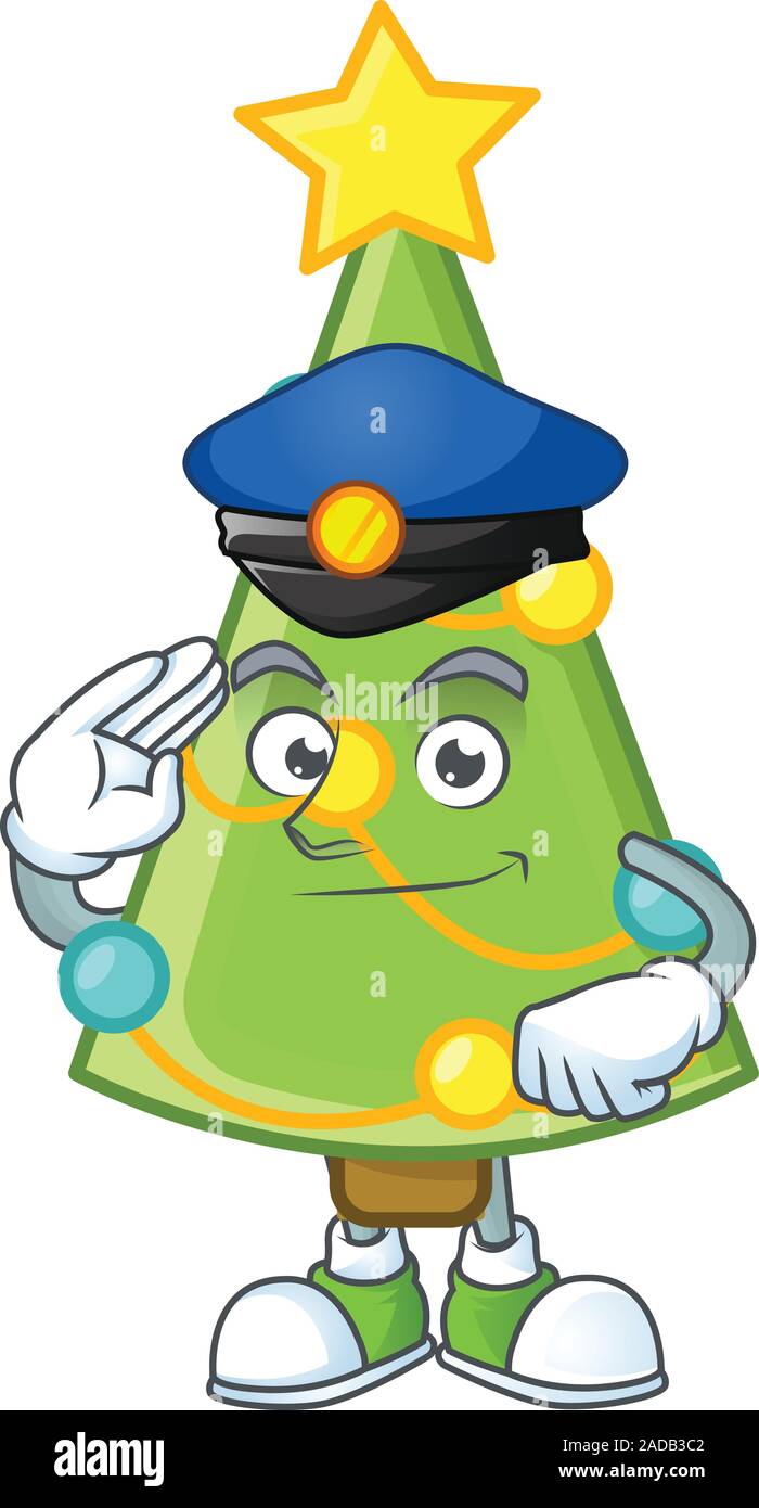 Christmas tree decoration Cartoon character dressed as a Police officer ...