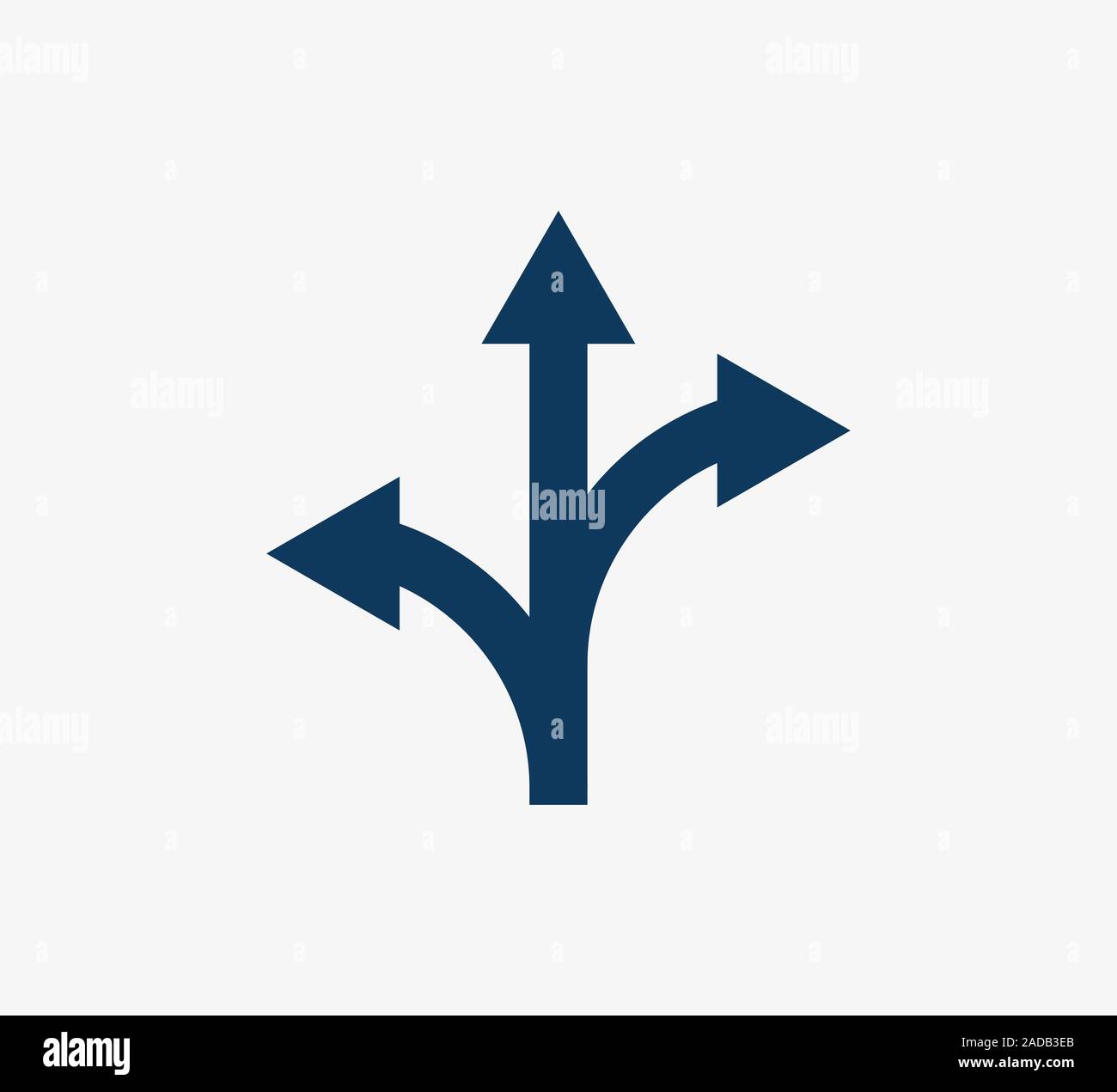 Arrow, three way, direction icon. Vector illustration, flat design ...