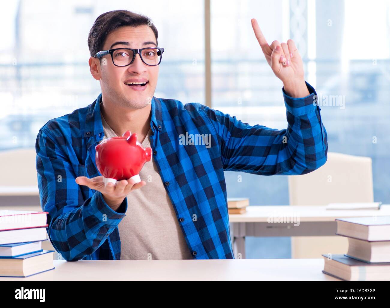 The concept of affordable textbooks and cost of education Stock Photo ...