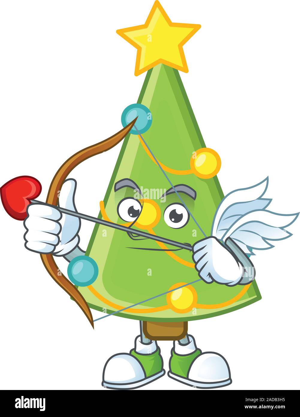 Cute christmas tree decoration Cupid cartoon character with arrow and ...