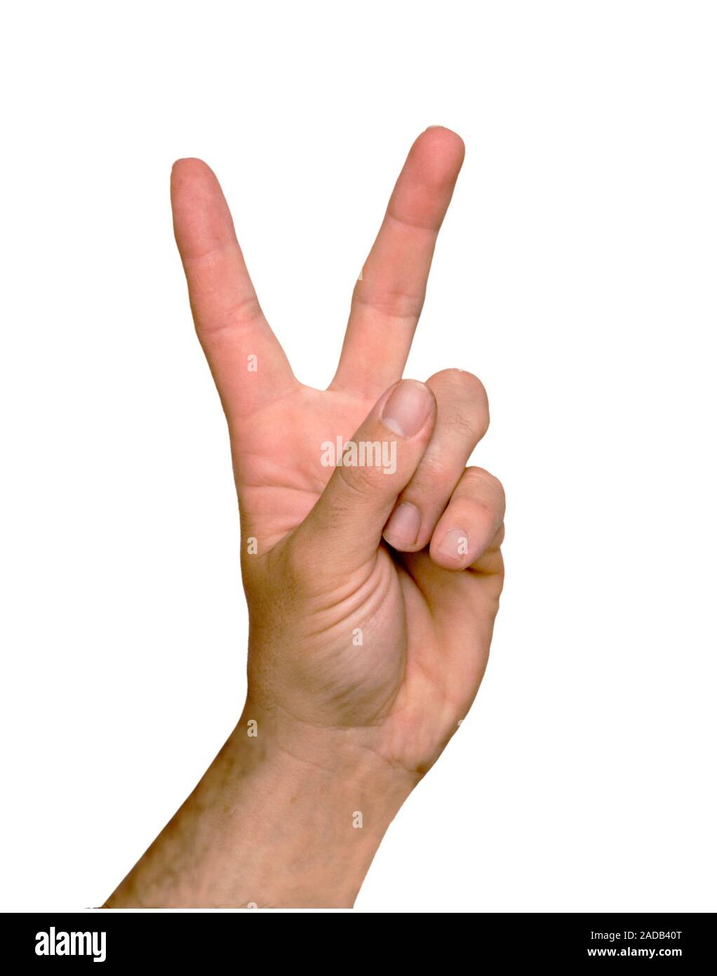 Male hand v sign gesture hi-res stock photography and images - Alamy
