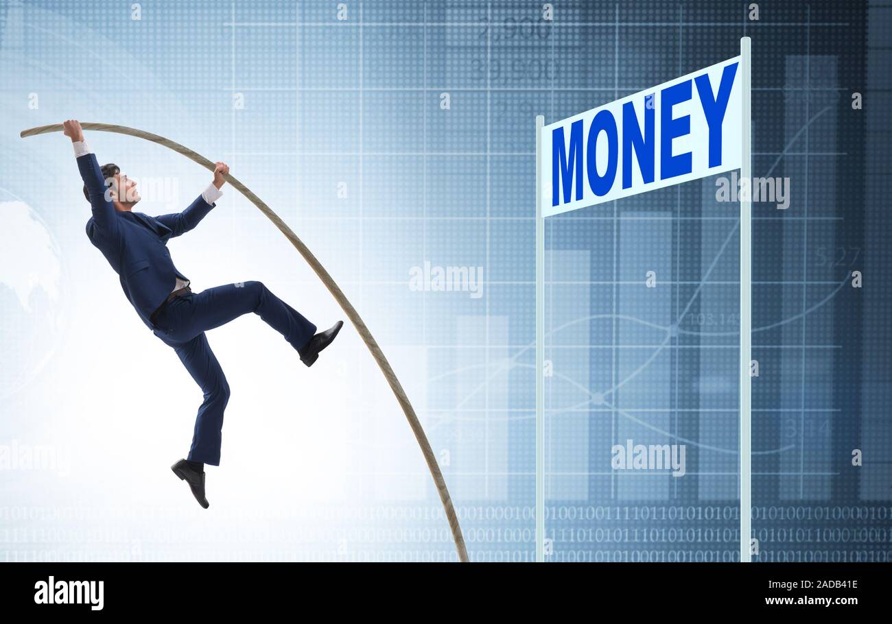 Businessman jumping pole vault business hi-res stock photography and ...