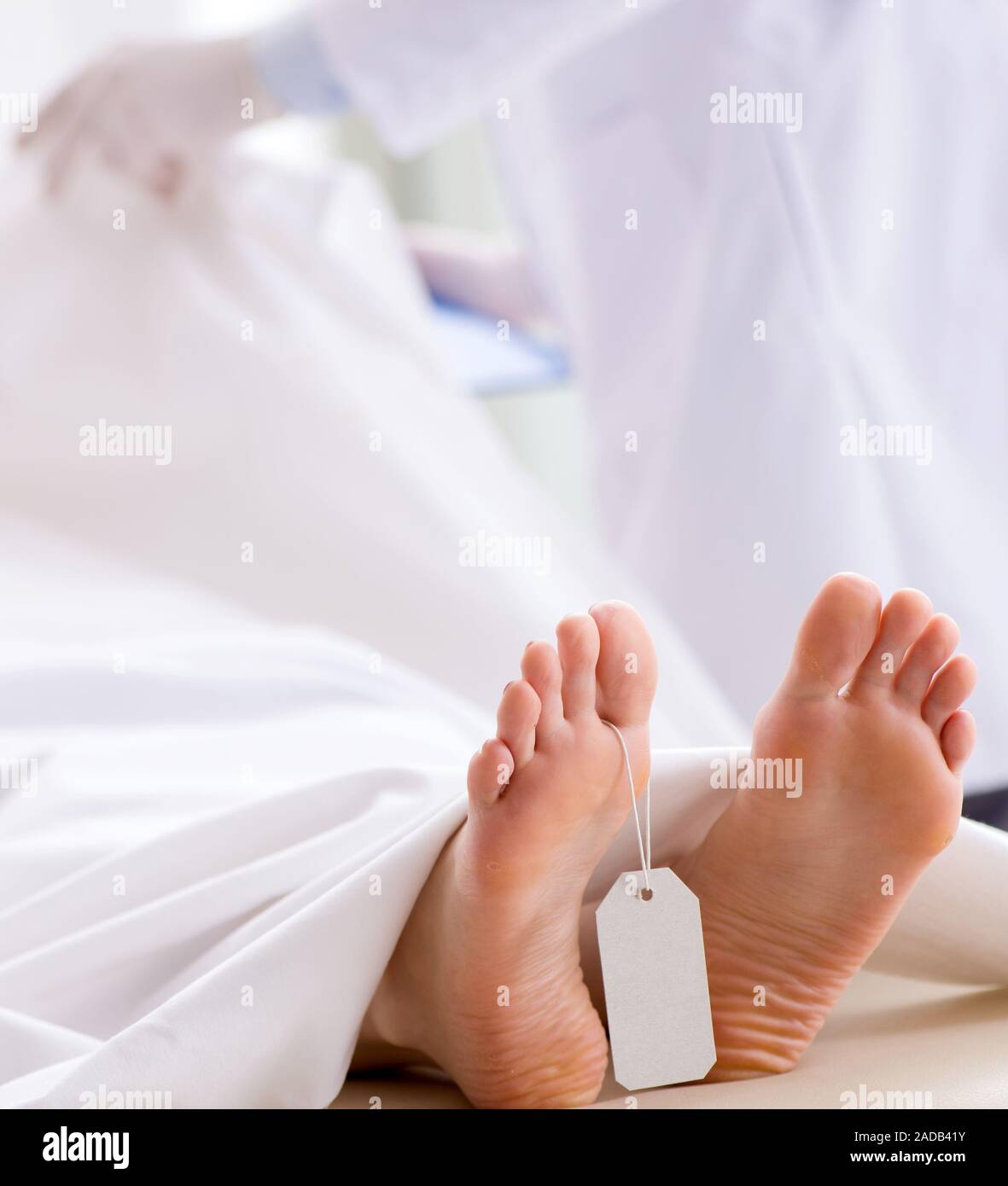 Police coroner examining dead body corpse in morgue Stock Photo - Alamy