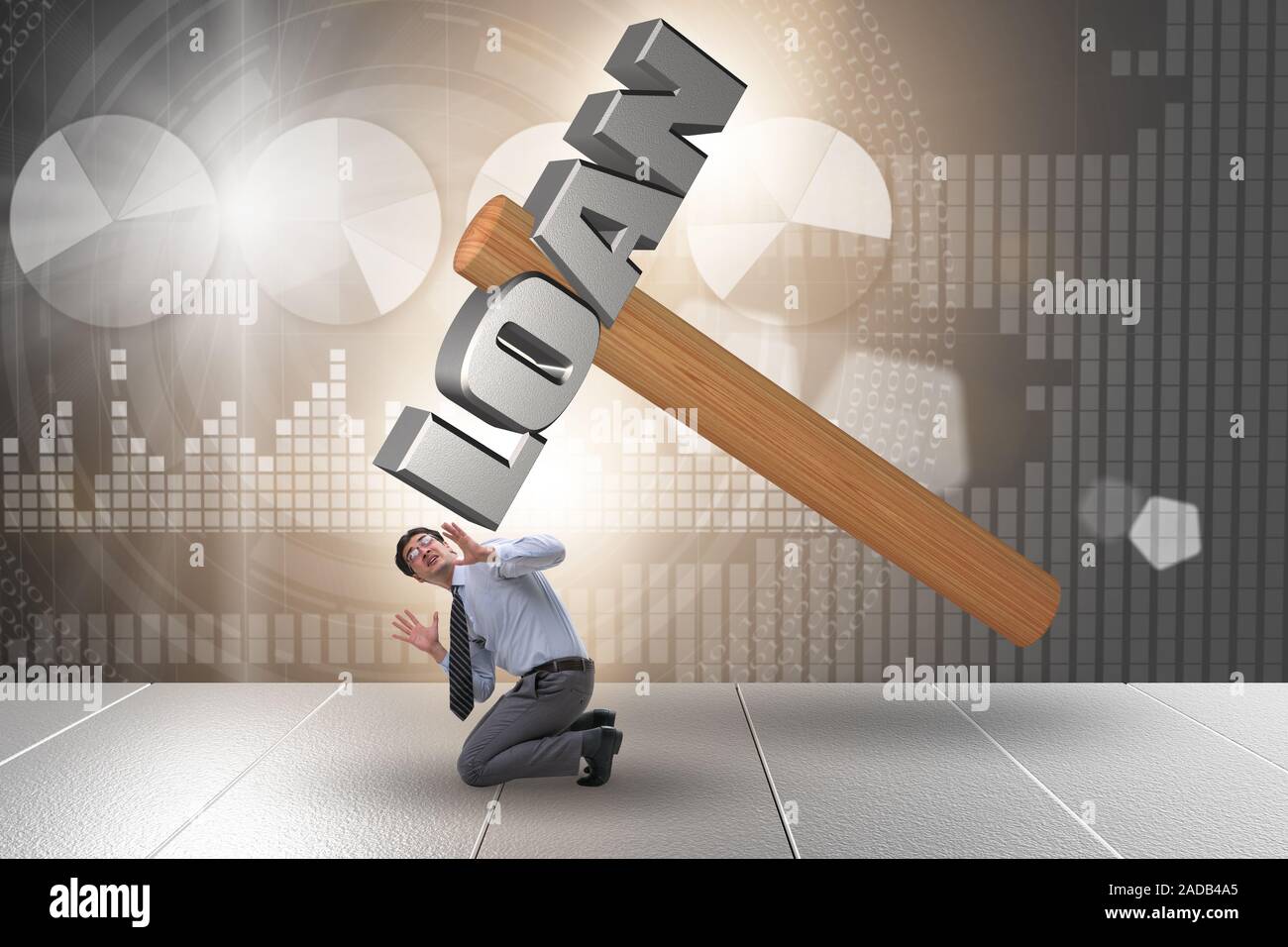 Man under burden loan hi-res stock photography and images - Alamy