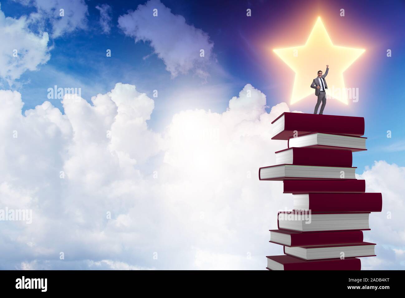 Business education concept with Businessman and books Stock Photo - Alamy