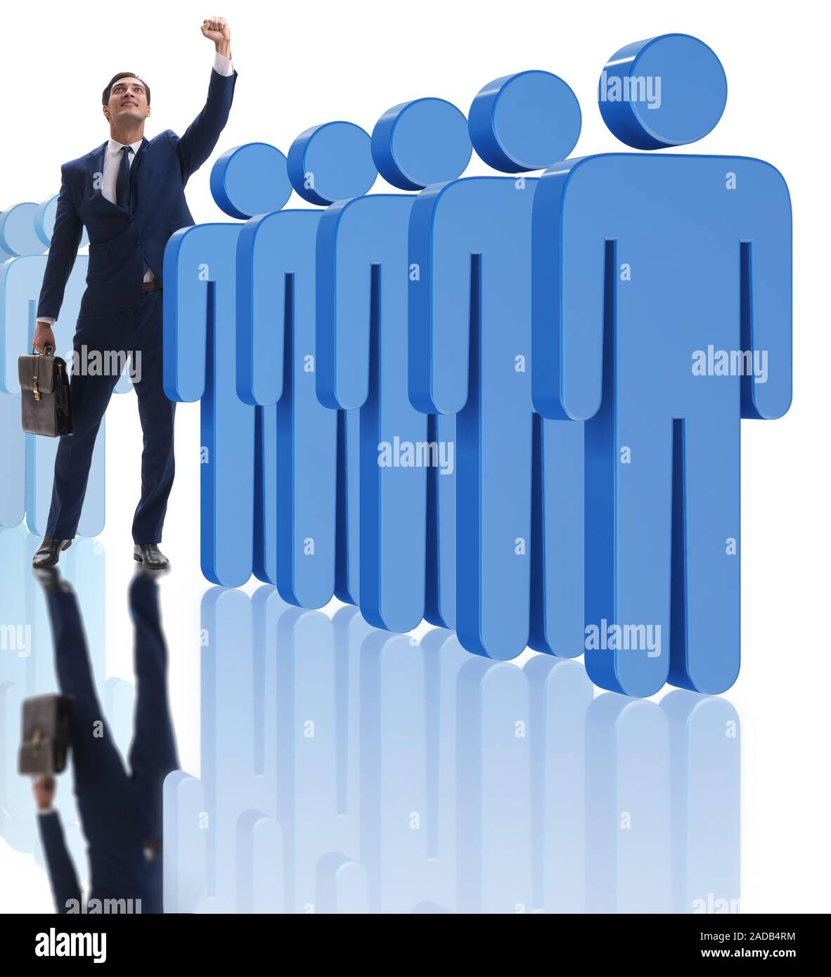 Standing out from crowd concept with businessman hi-res stock ...