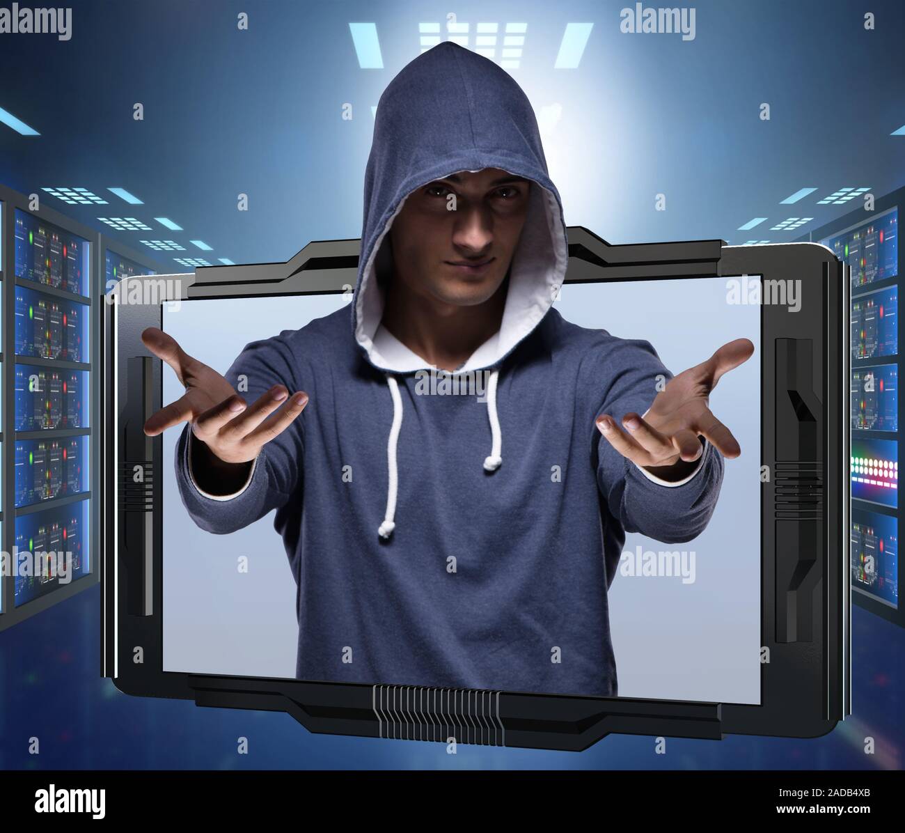 Hacker hacking corporate computer system Stock Photo - Alamy