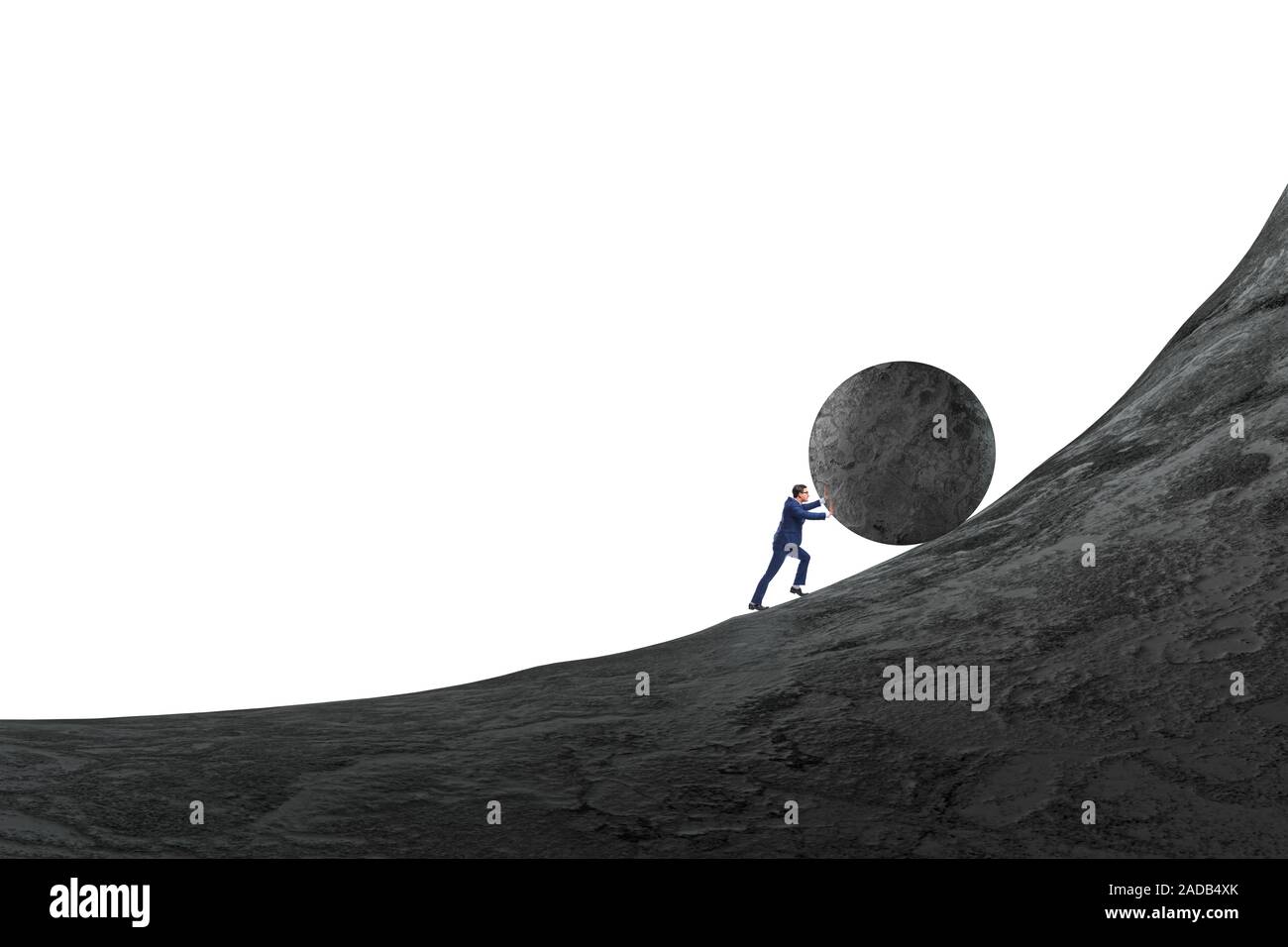 Pushing rock up hill hi-res stock photography and images - Alamy