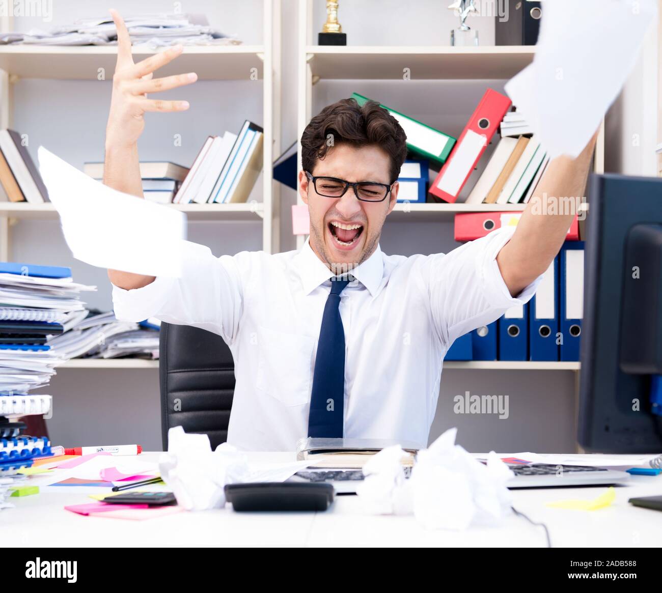 Angry and scary Businessman in the office Stock Photo - Alamy