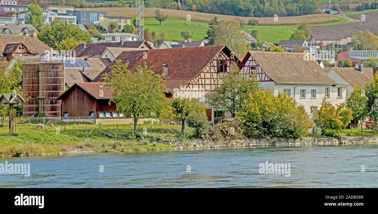 Agricultural Buildings in Flurlingen, Canton Zürich, Switzerland Stock ...