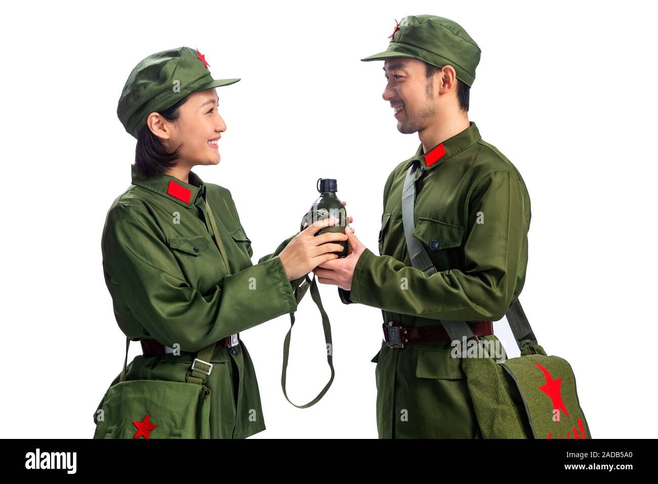 Young couples, in uniform Stock Photo - Alamy