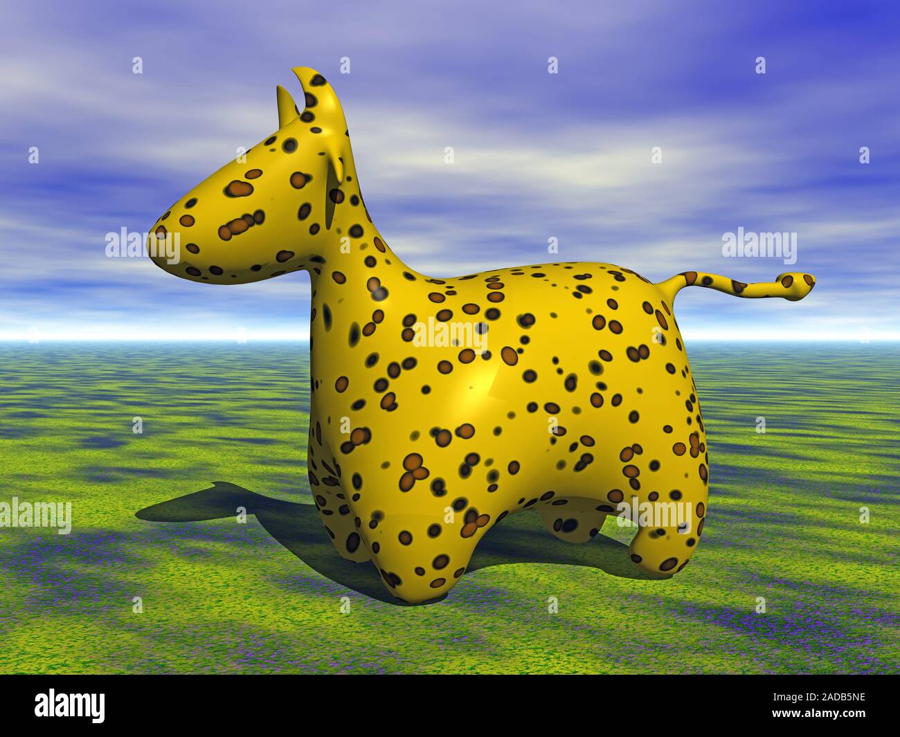brown-spotted cow in the meadow Stock Photo - Alamy