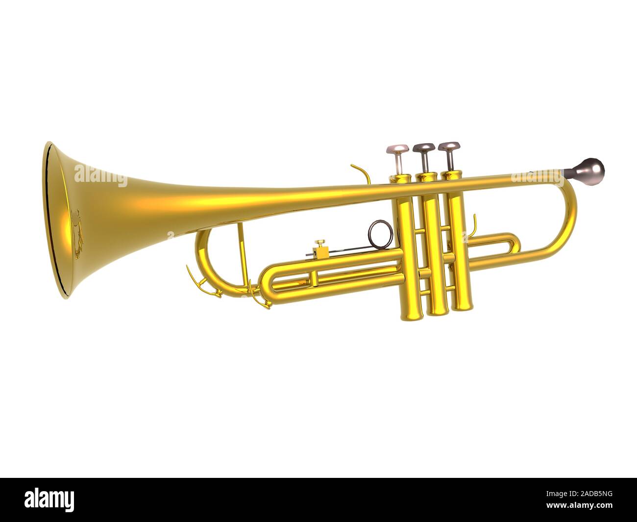 golden trumpet with valves Stock Photo - Alamy