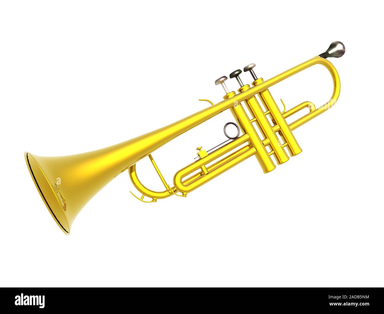 golden trumpet with valves Stock Photo - Alamy