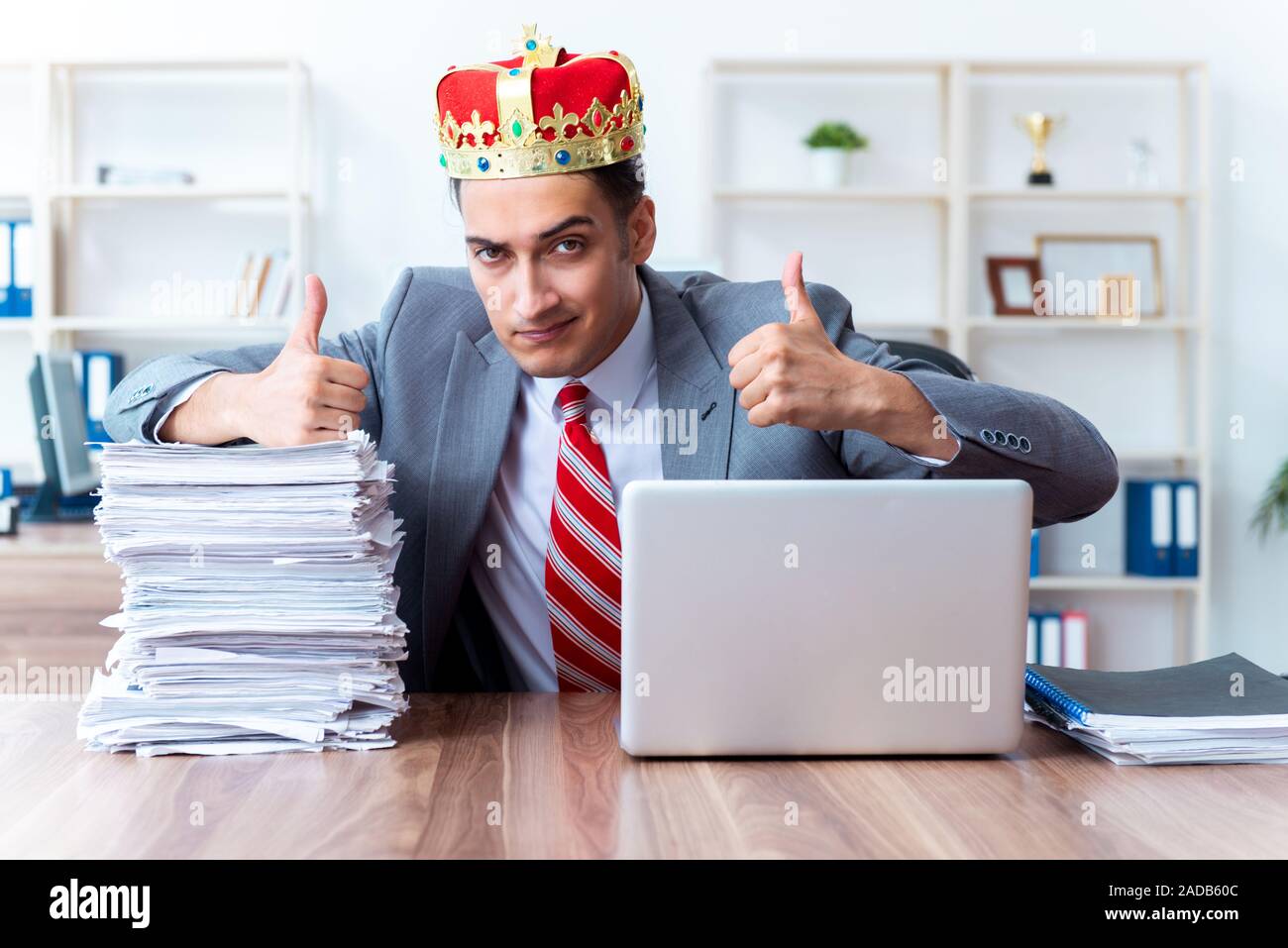King Businessman at his workplace Stock Photo - Alamy