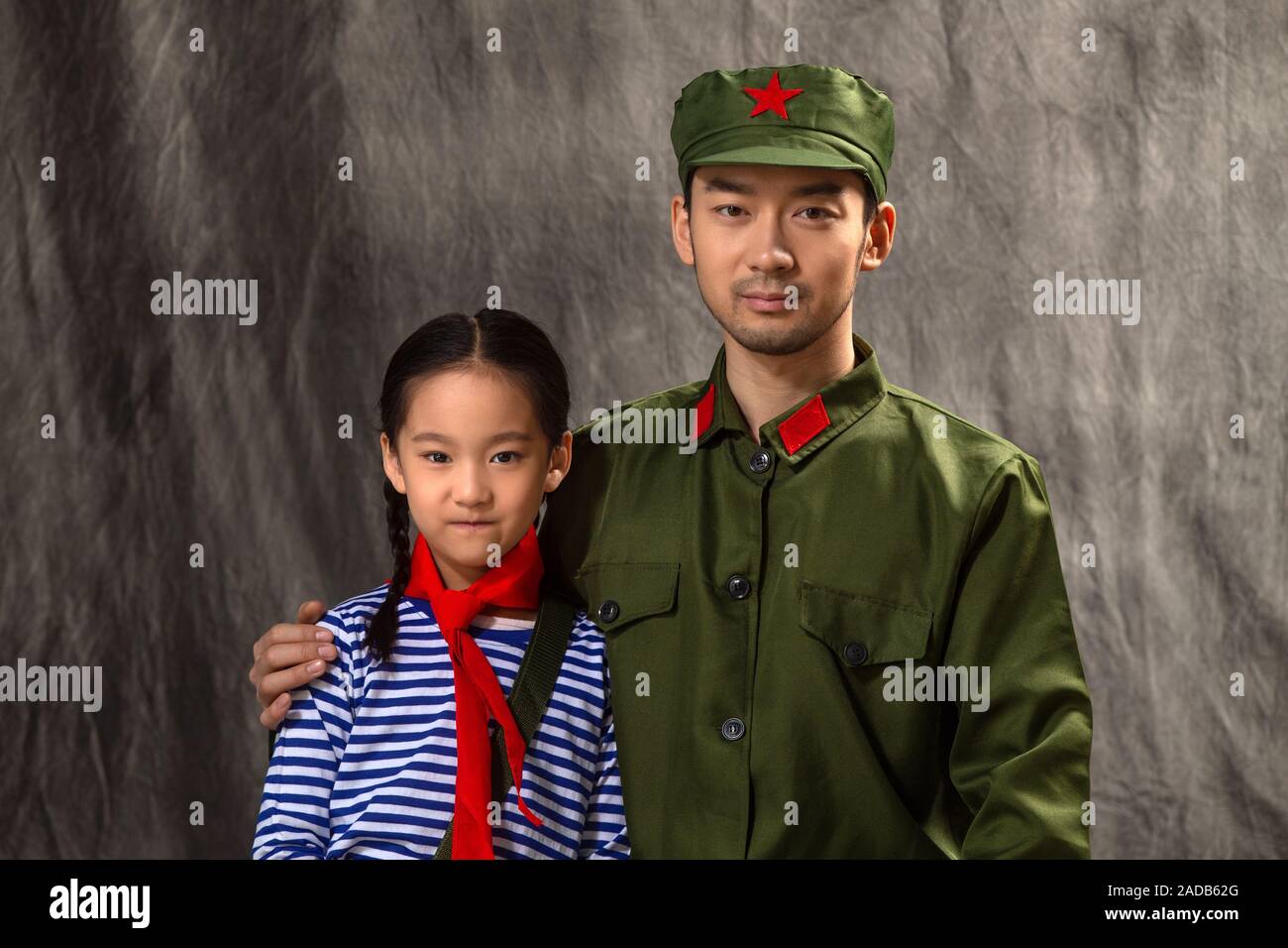 Happy family military uniform Stock Photo - Alamy