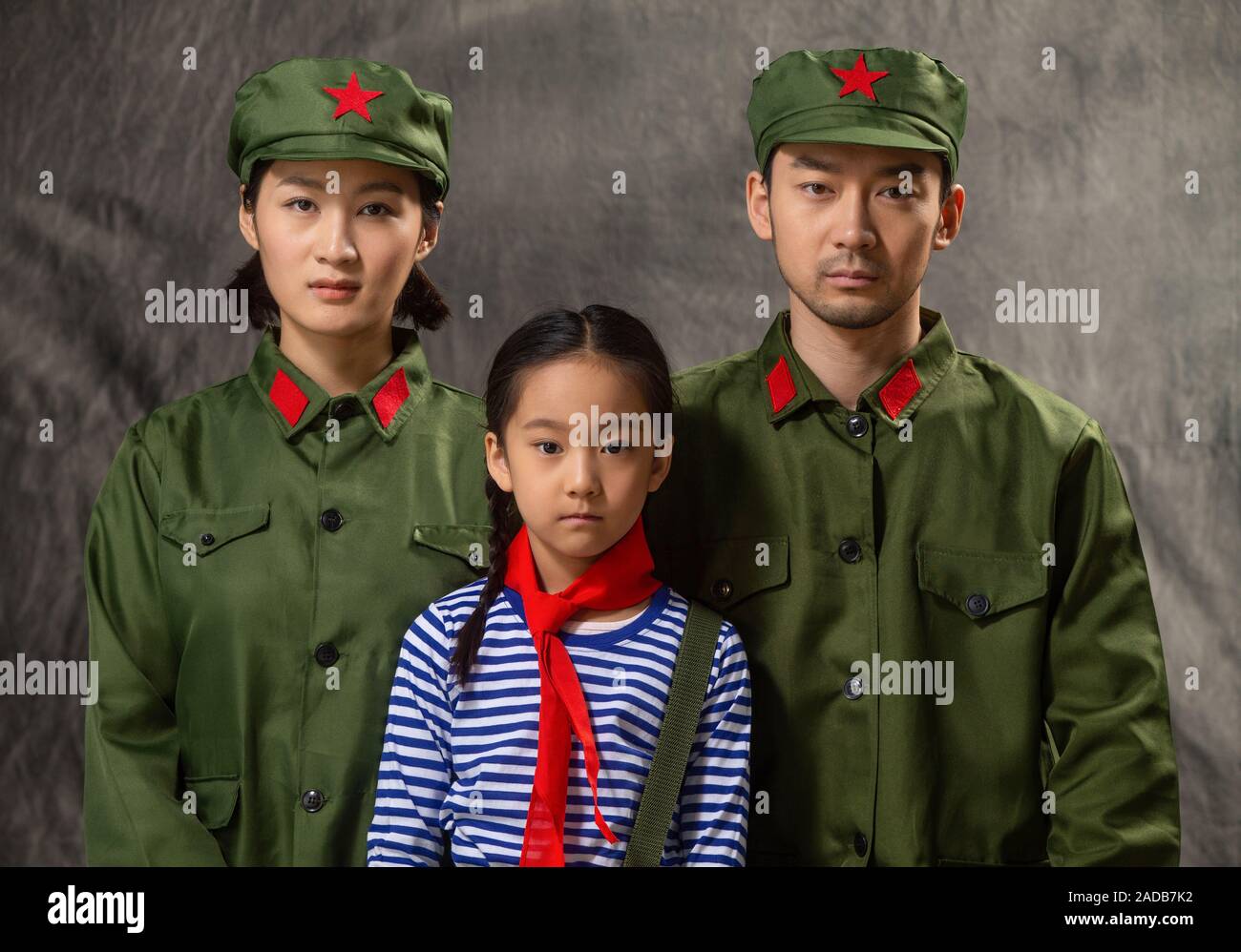 Happy family military uniform Stock Photo - Alamy
