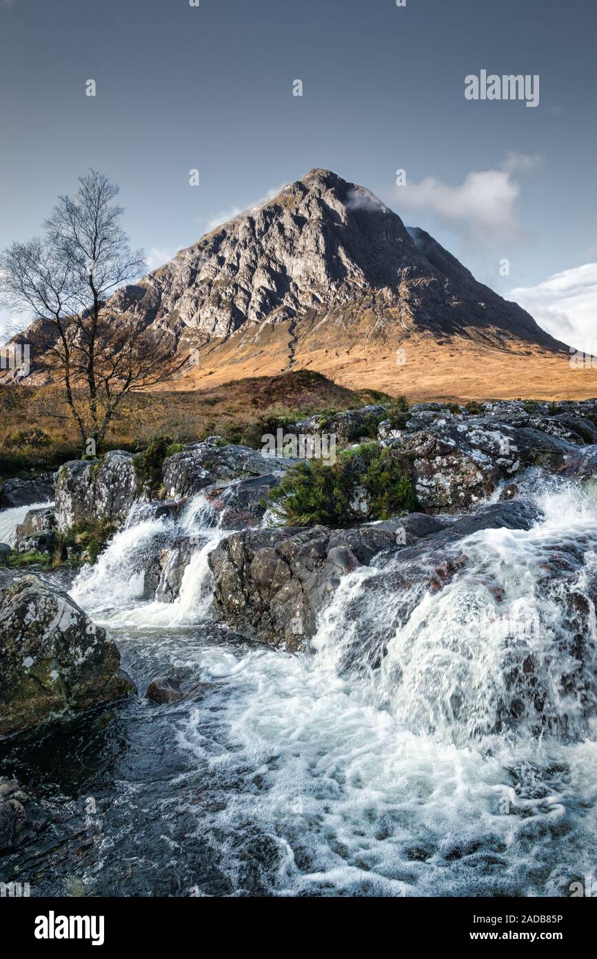 This is Etive Mor Waterfall in Glencoe of the Scottish Highlands ...