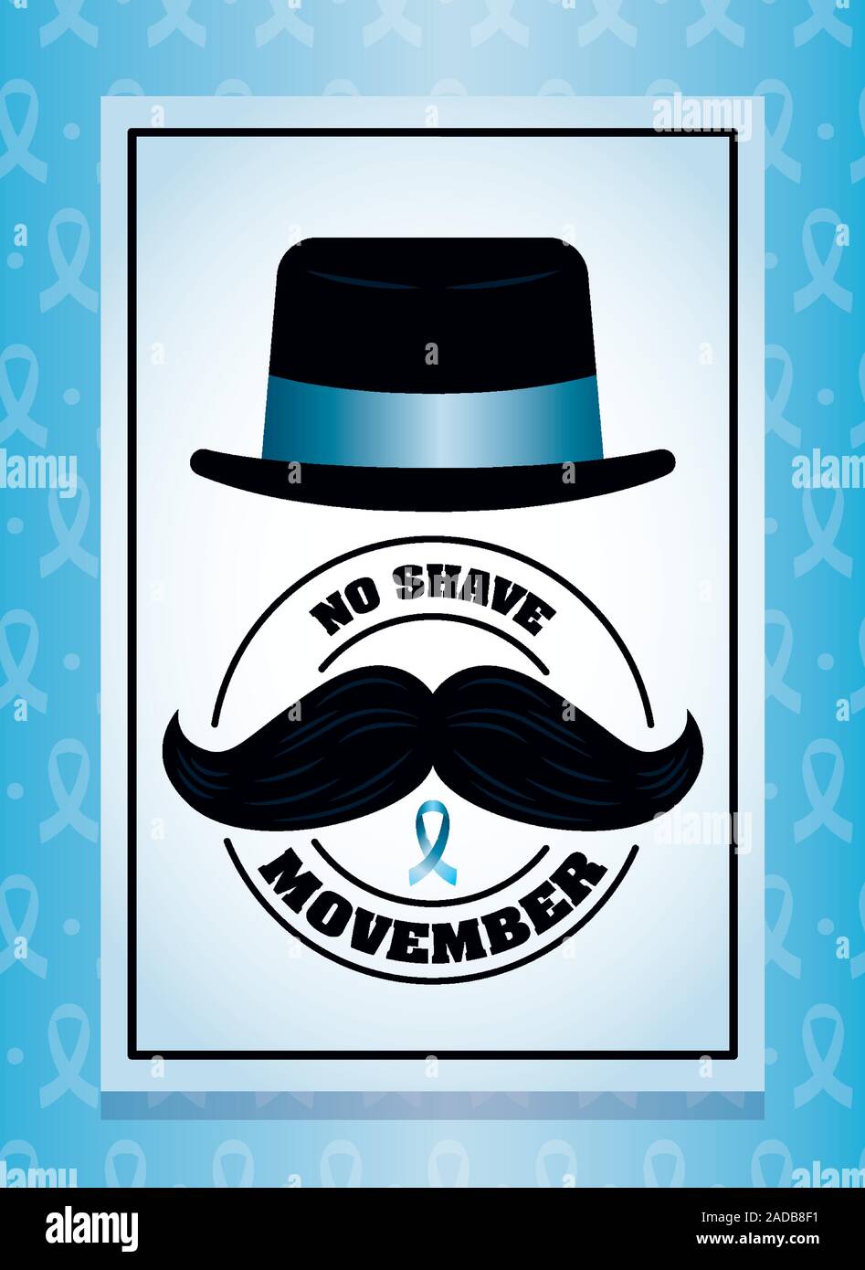 movember celebration card with hat and mustache Stock Vector Image ...