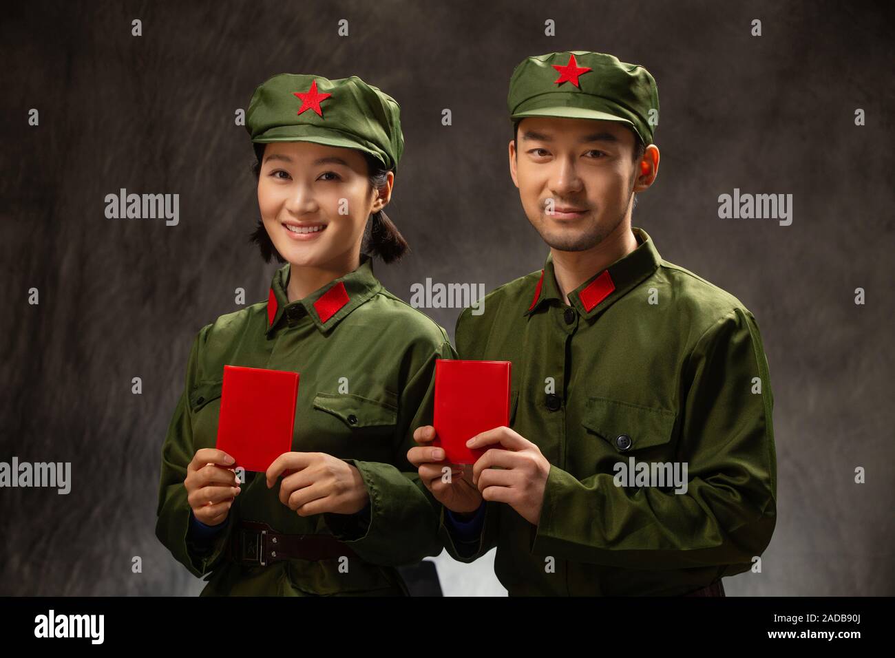 Young couple photo in uniform Stock Photo - Alamy